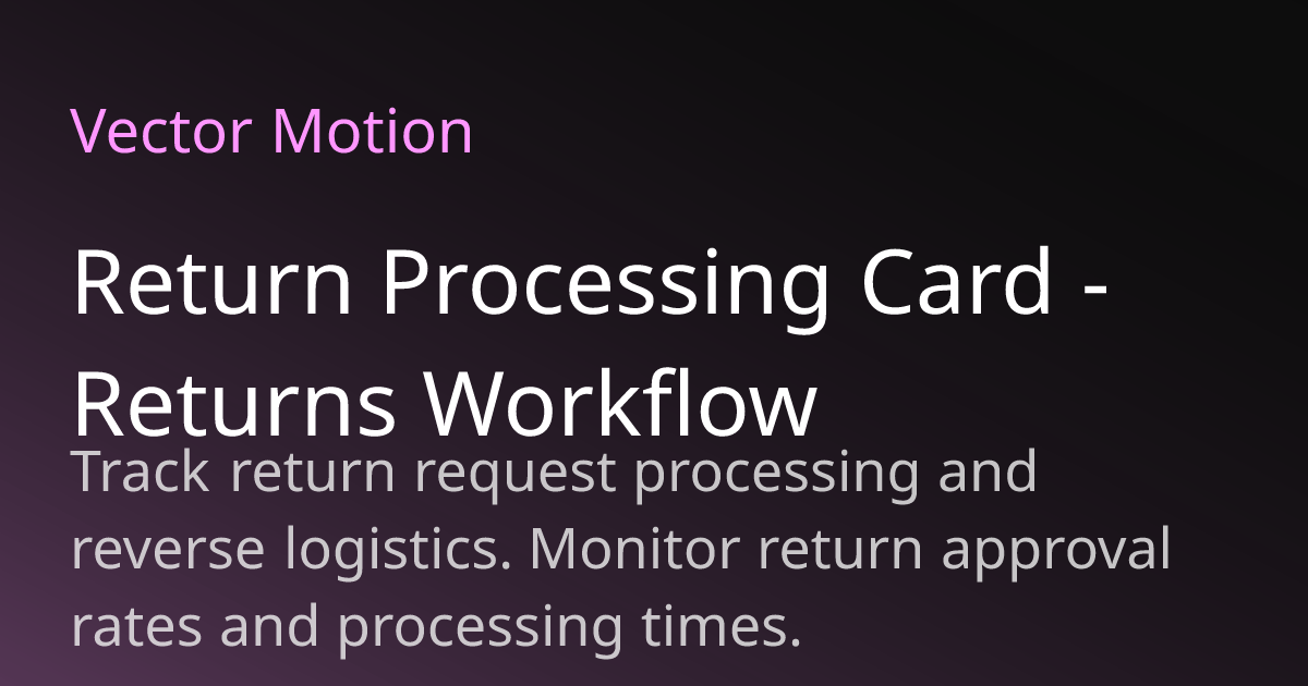 Return Processing Card - Returns Workflow | VectorMotion