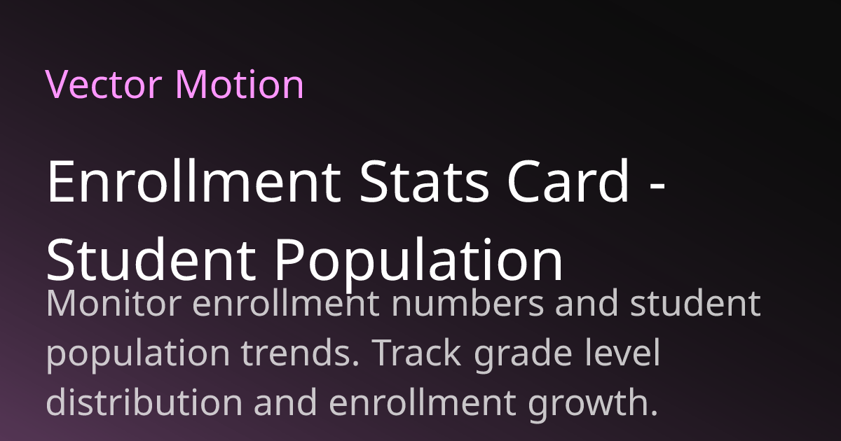 Enrollment Stats Card - Student Population | VectorMotion