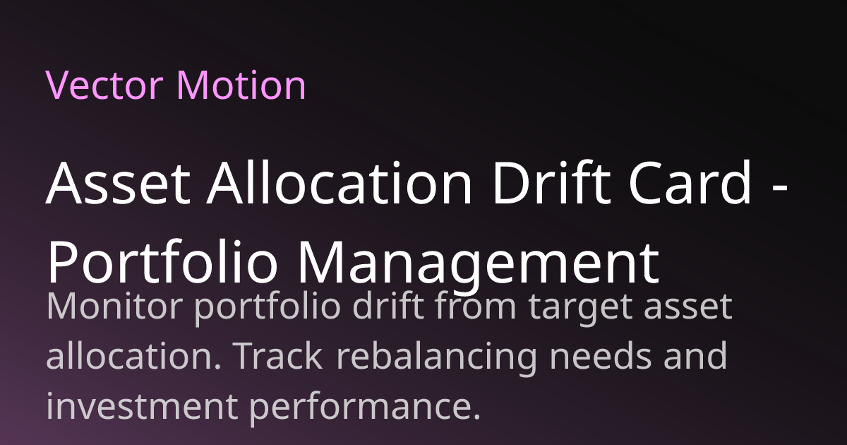 Asset Allocation Drift Card - Portfolio Management | VectorMotion